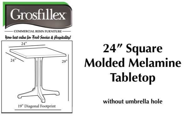 Grosfillex 24” Square Use Ped Base or Alum. Tilt Top Base 100 or Bar ...