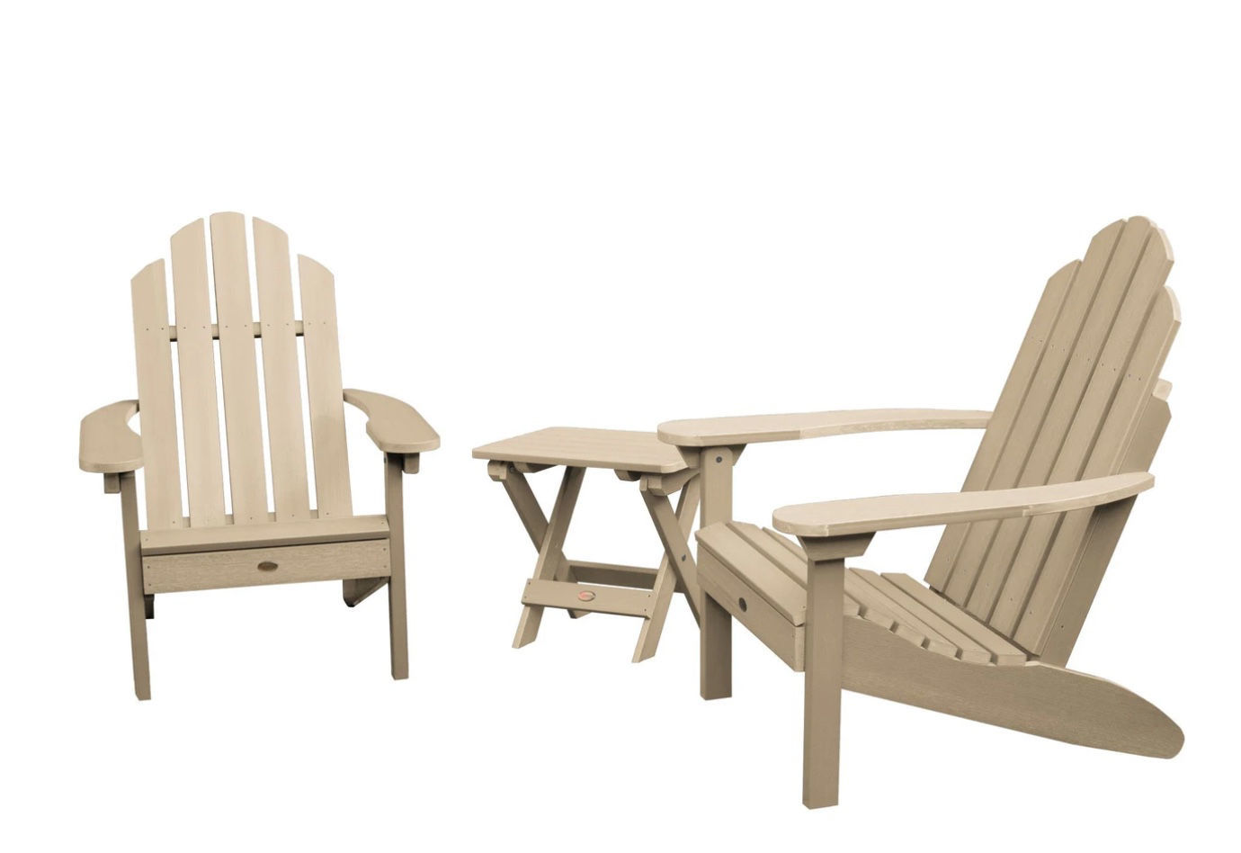 2 Classic Westport Adirondack Chairs with 1 Adirondack Folding Side ...